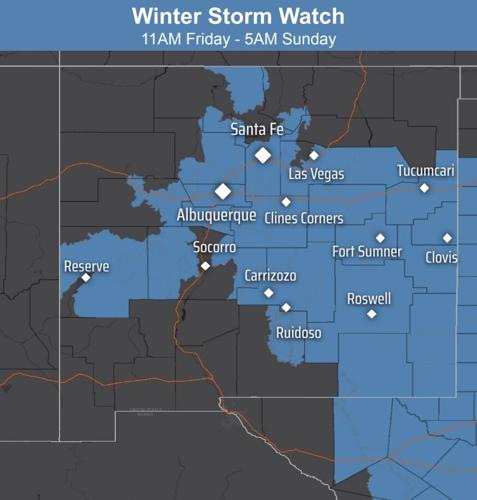 Winter storm watch issued for much of New Mexico ahead of weekend cold ...