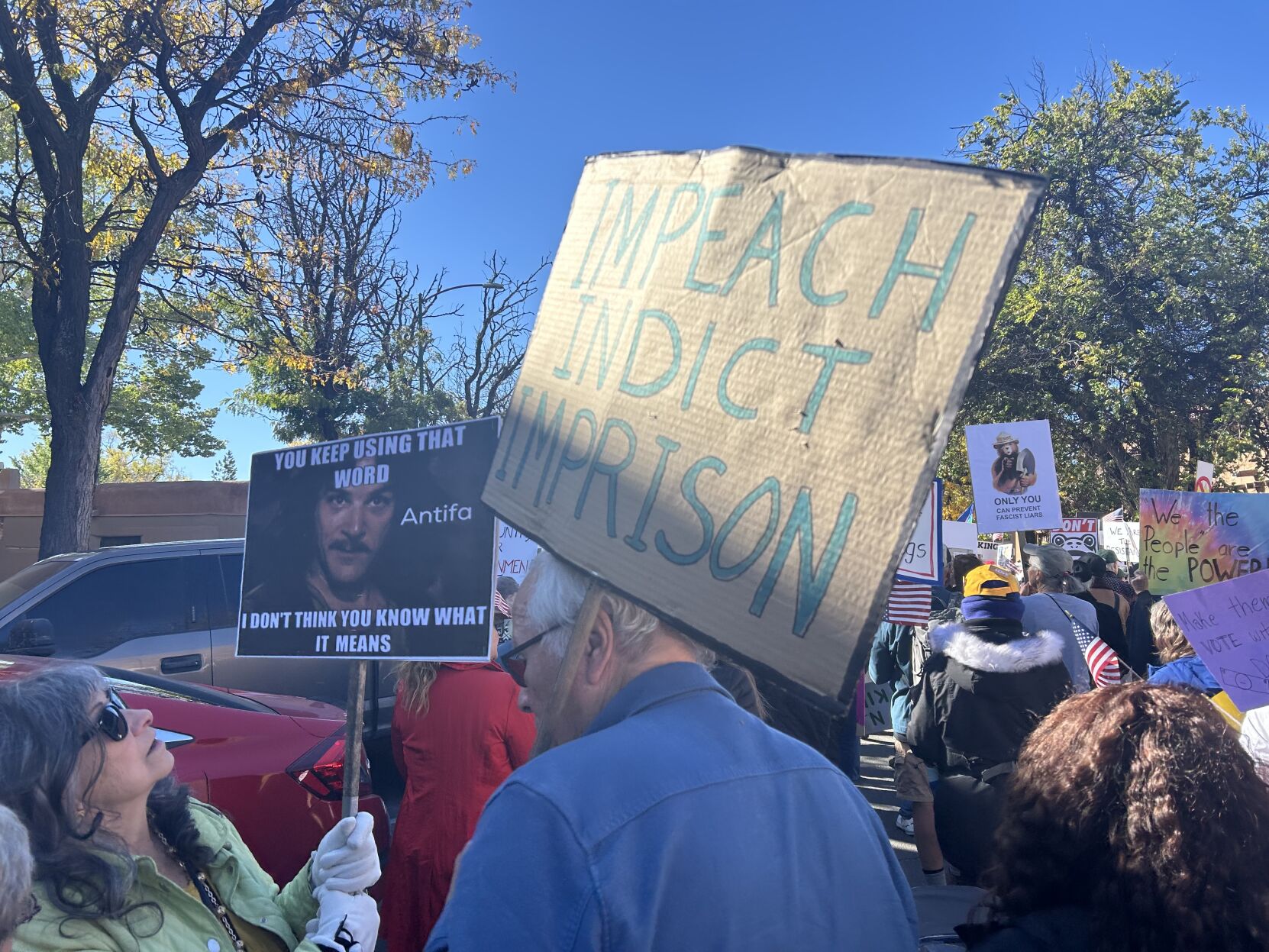 Thousands come to downtown Santa Fe for 'No Kings' protest | Local News ...