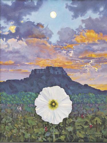 'Hollyhock and Fishers Peak' by Paul Milosevich | Pasatiempo ...