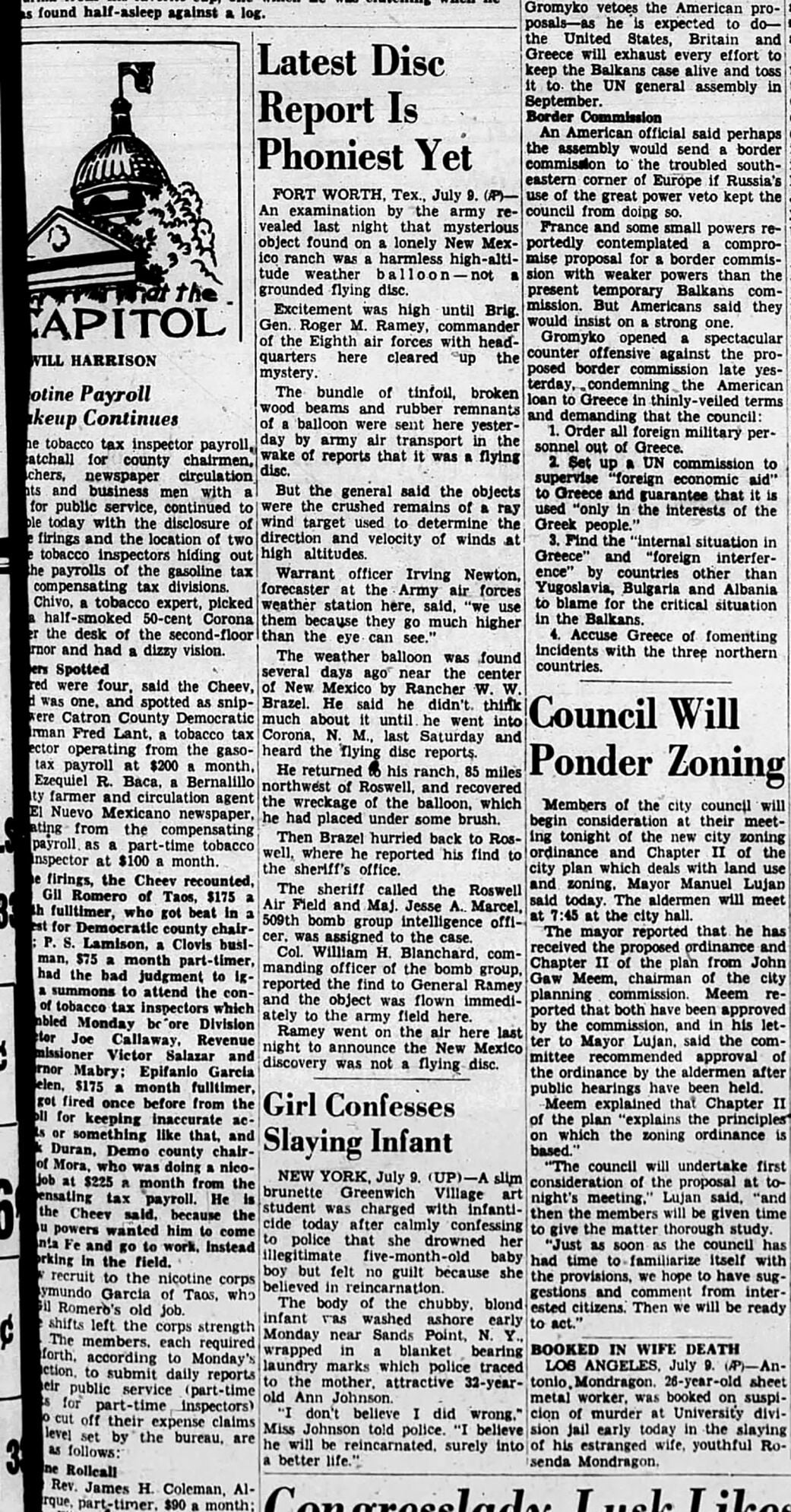 'New Mexican' thought 1947 claims of Roswell aliens were out there ...