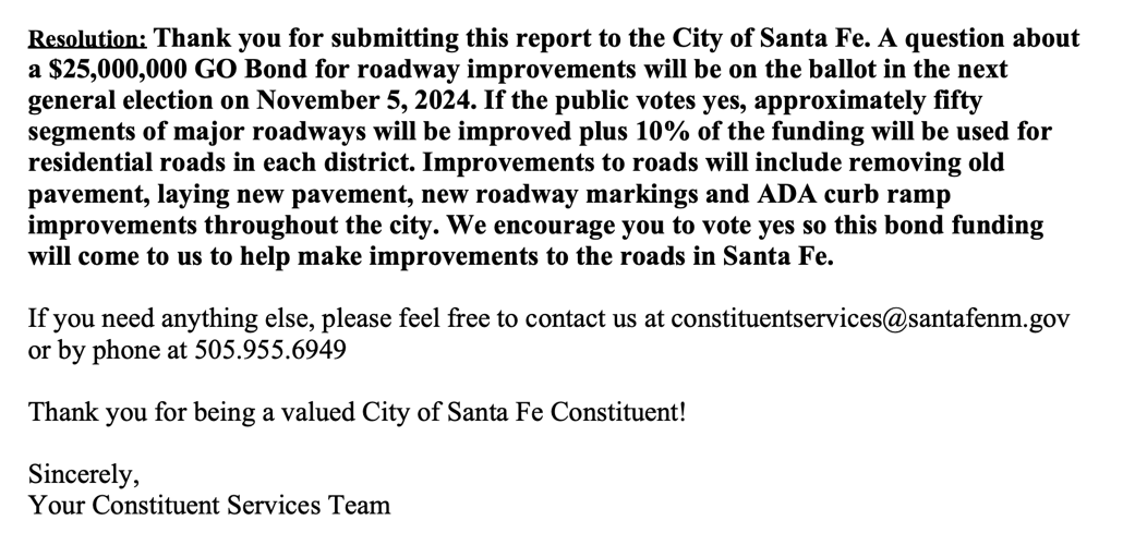 City department urged Santa Fe residents asking for repairs to vote for ...