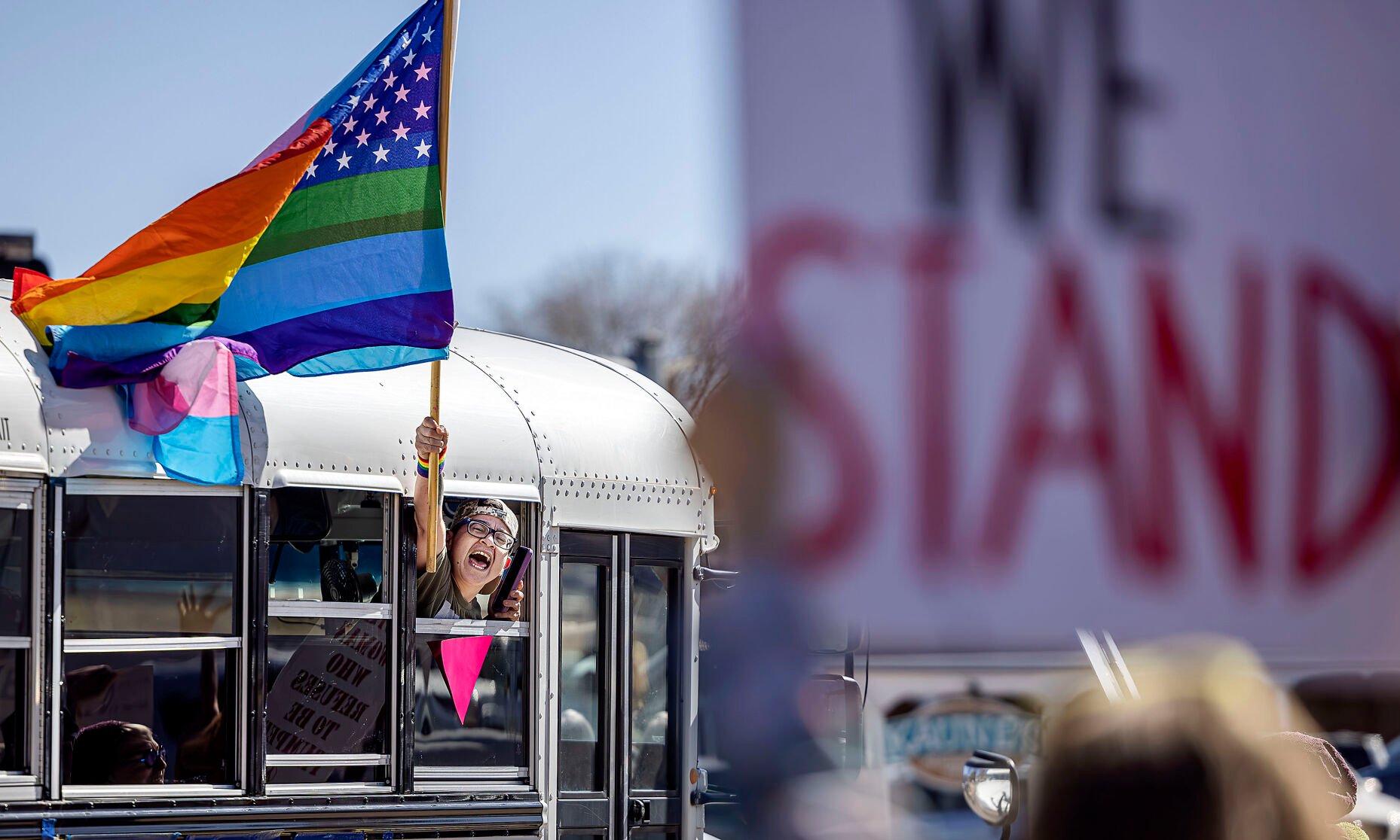 Hundreds protest Trump policies, Project 2025 at Capitol in Santa Fe ...