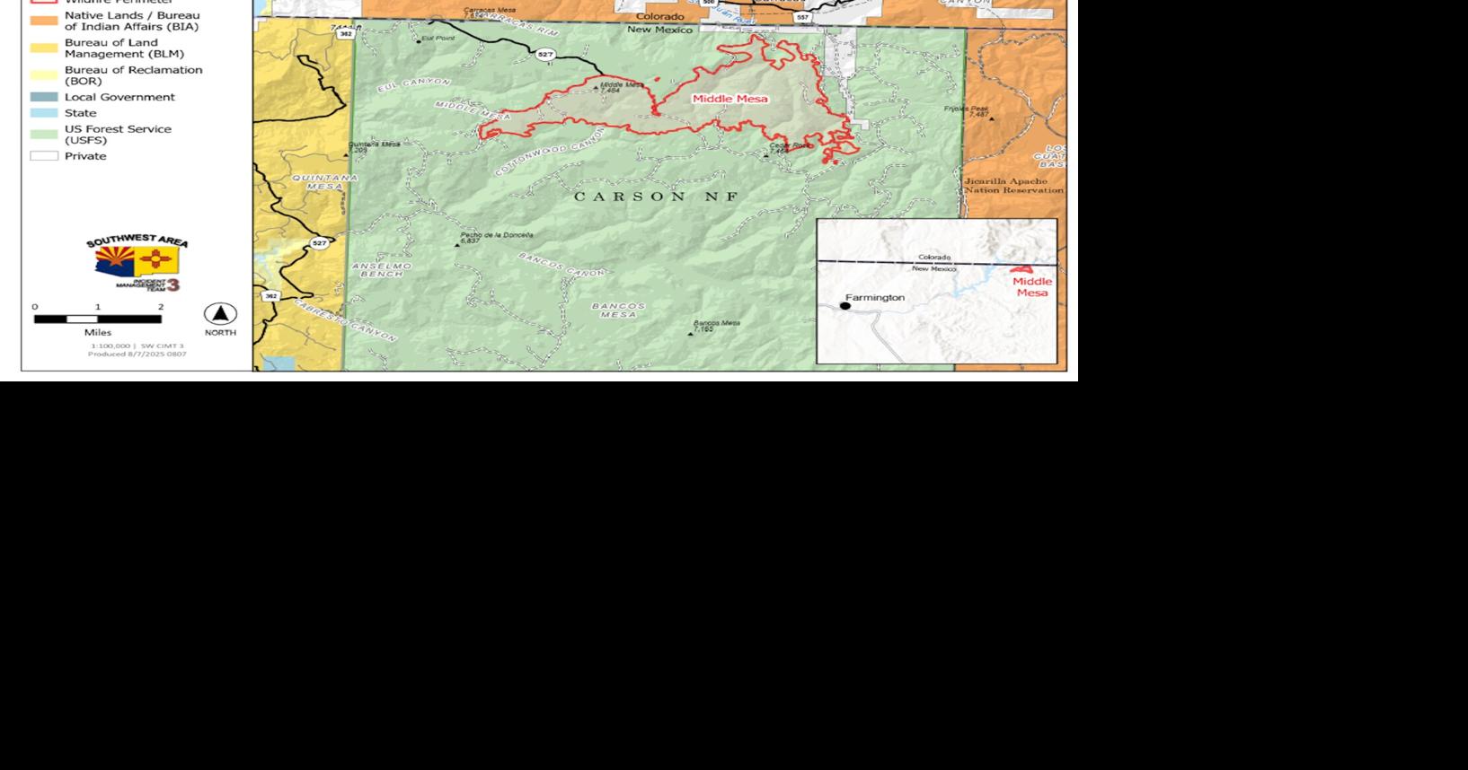 Middle Mesa Fire grows to 4,000 acres as crews continue suppression ...