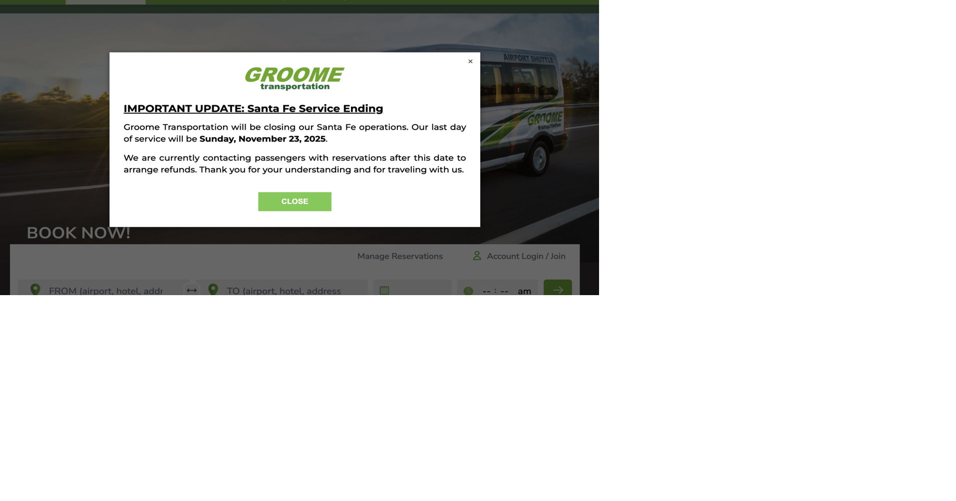 Groome transportation service to shut down Santa Fe shuttle to Sunport ...