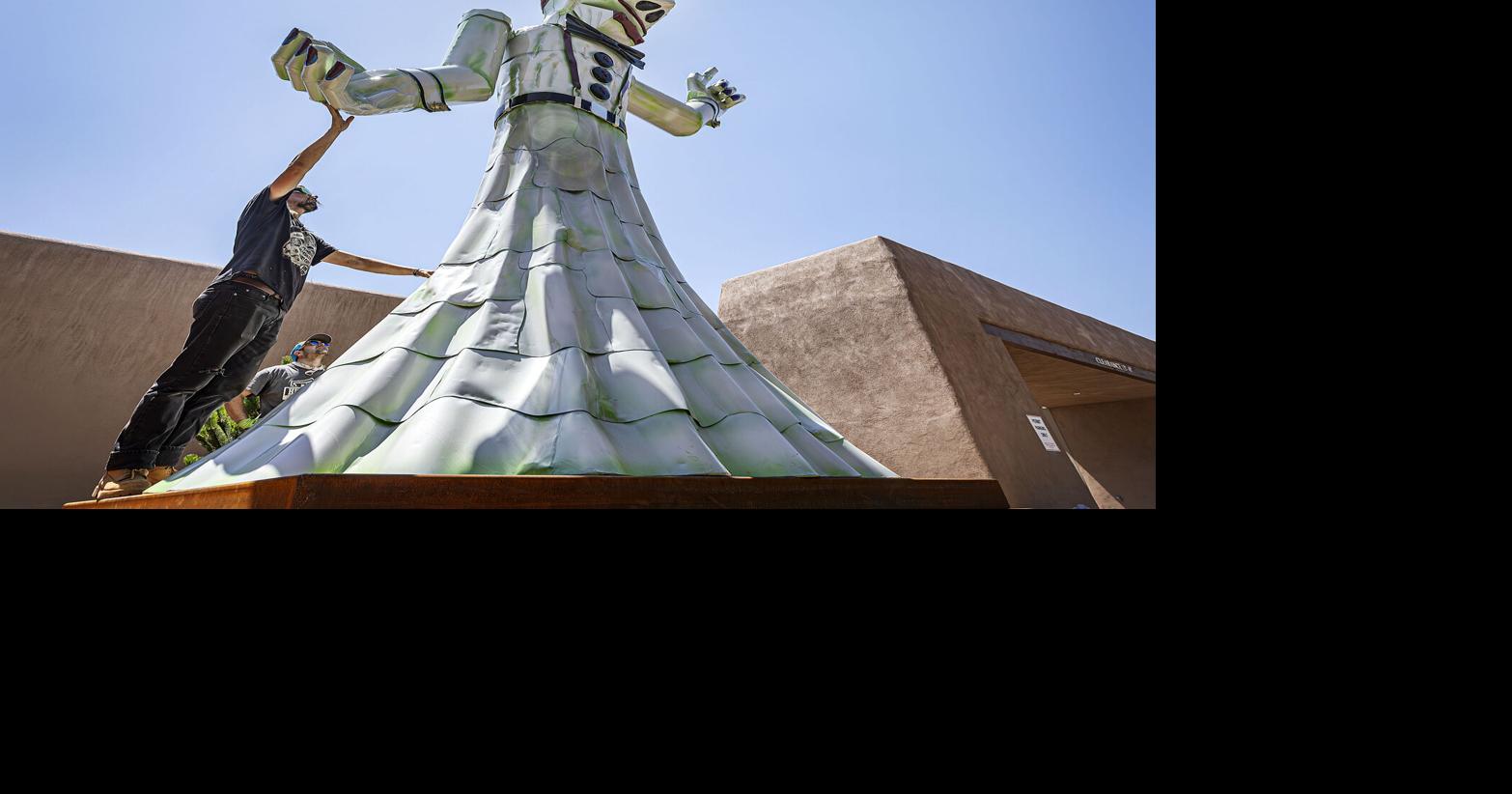 Statues of Zozobra, Pueblo runners installed at Santa Fe convention ...