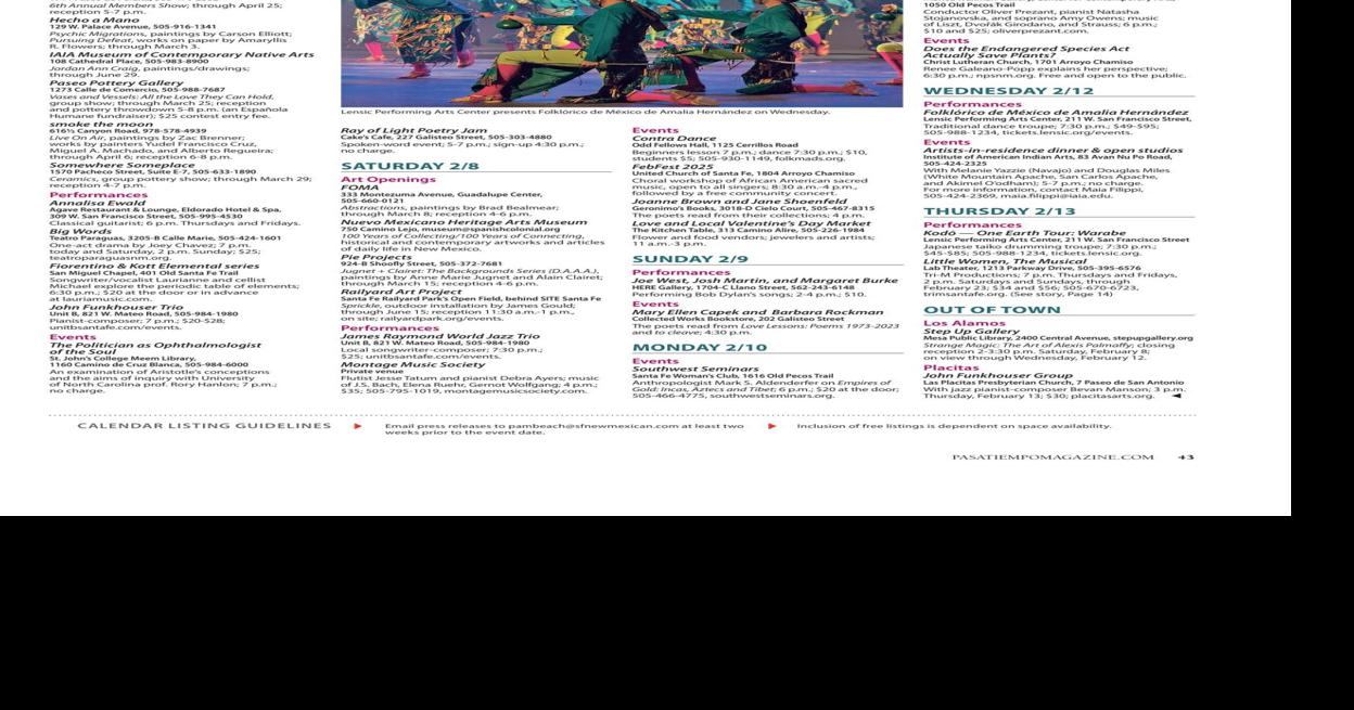 Read the Pasatiempo calendar | Pasa Calendar | santafenewmexican.com