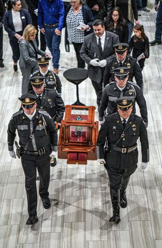 Hundreds gather to honor slain New Mexico State Police Officer Justin ...