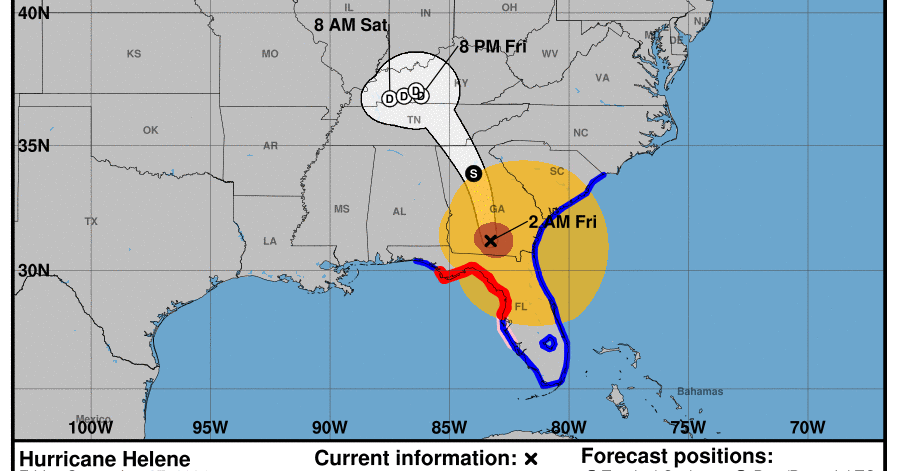 Sept. 27 - 3:30 a.m. Hurricane Helene makes landfall as a CAT4 ...