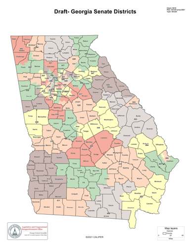 Nov. 3 - Proposed draft of redestricted Georgia Senate Map released ...