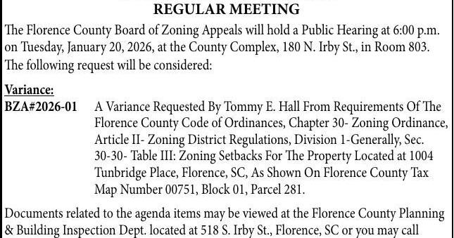 FLORENCE COUNTY PLANNING COMMISSION