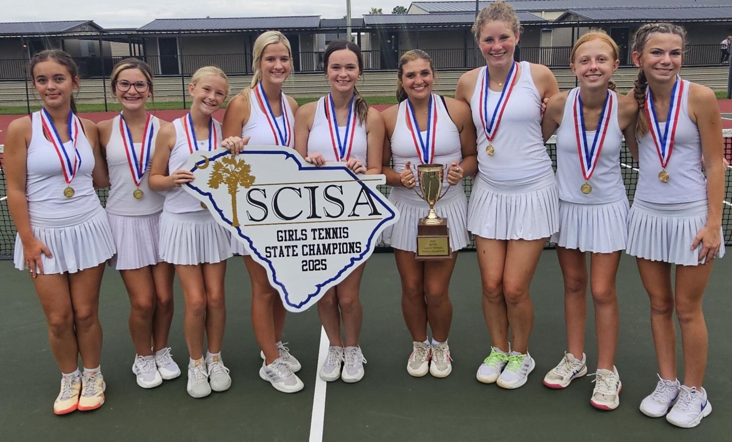 Carolina Acad. girls tennis repeats as SCISA state champion