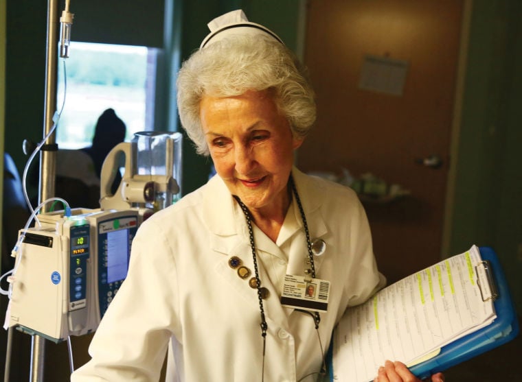 A Dot in a sea of scrubs