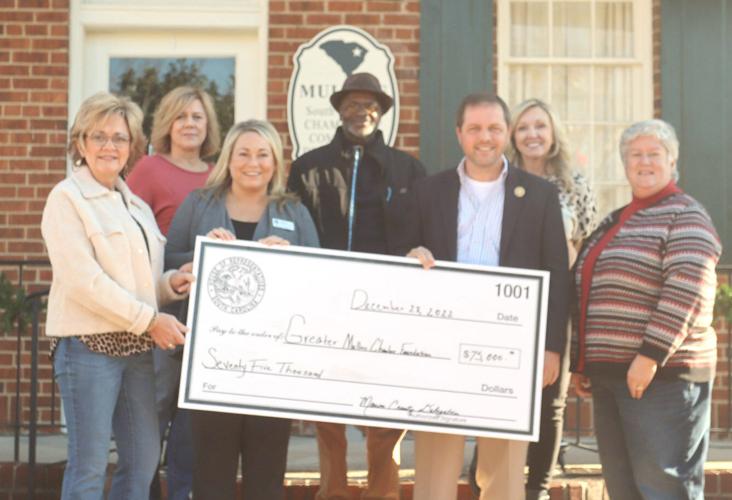Greater Mullins Chamber Foundation presented $75,000 check