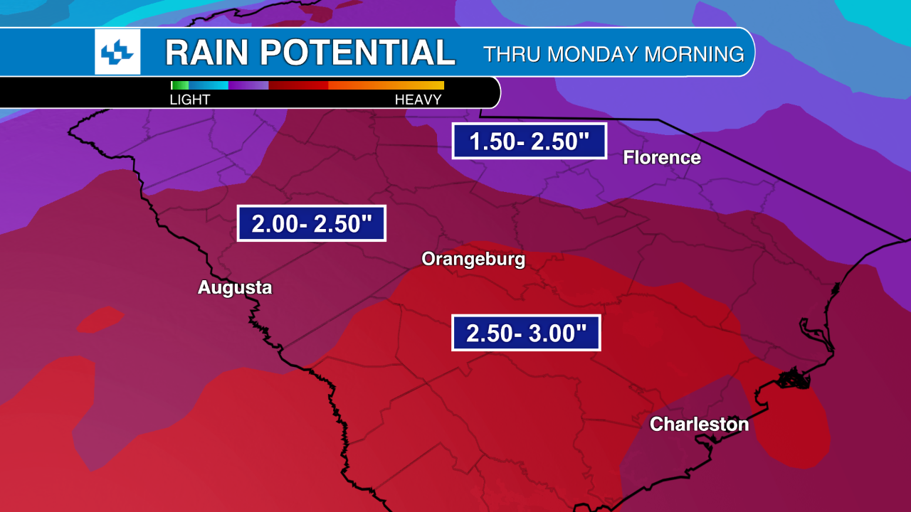 Soaking rain returns this weekend to SC