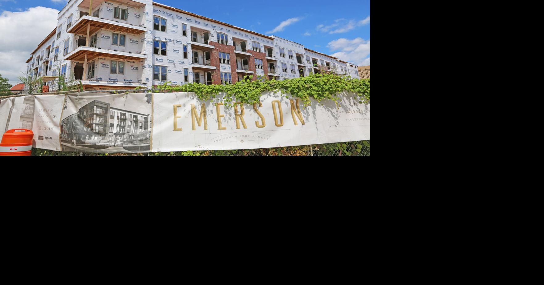 The Emerson and downtown parking garage coming into focus