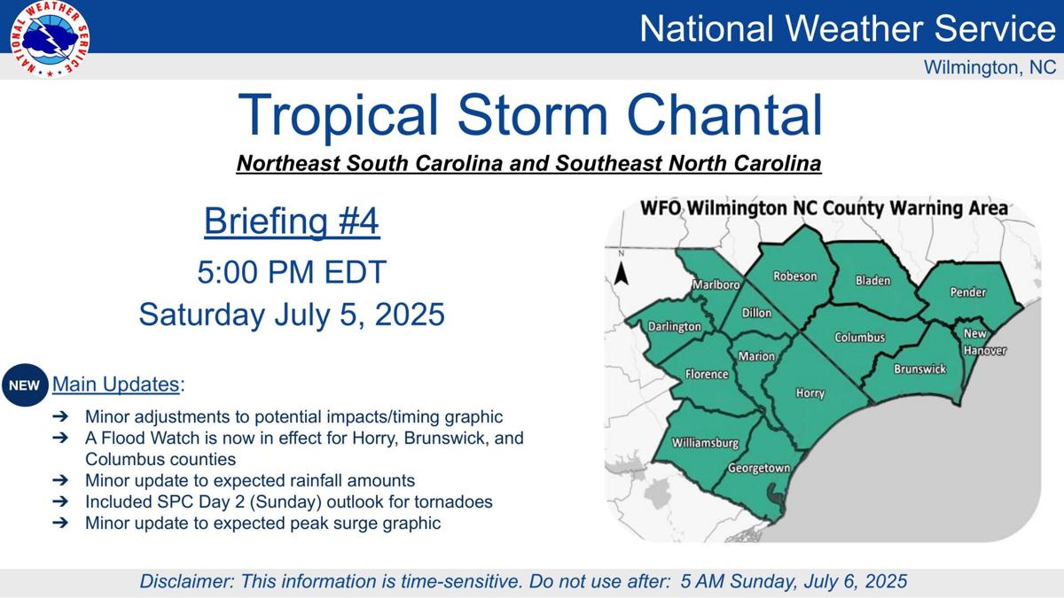 UPDATED: Tropical Storm Chantal forecast to bring heavy rain to the ...