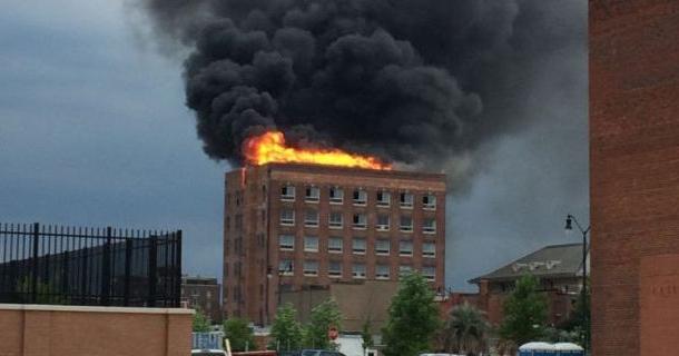 Fire scorches Trust building
