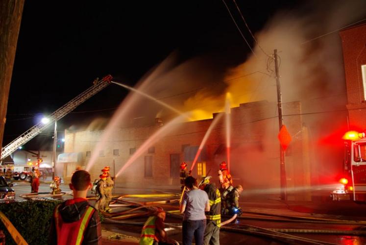 Fire burns downtown Darlington businesses