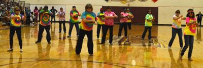 Moore Intermediate teachers entertain students at ROAR Rally
