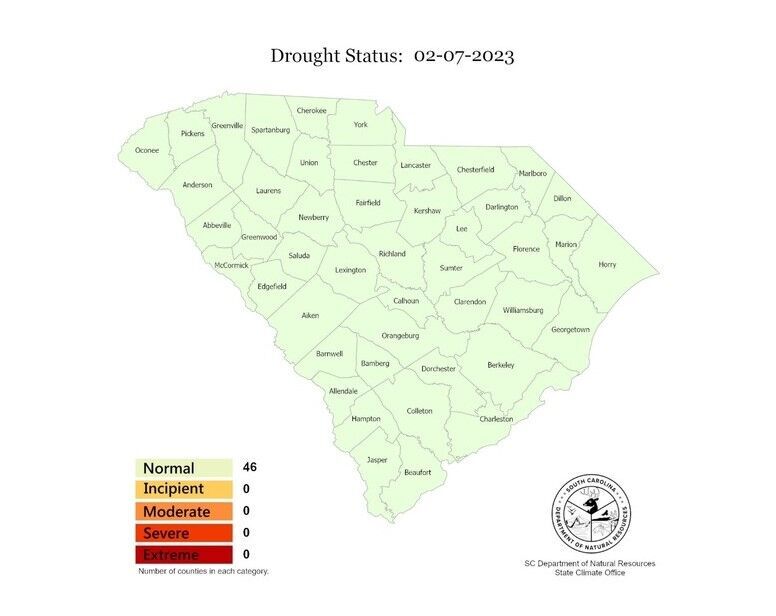 Regular rain frees SC from drought