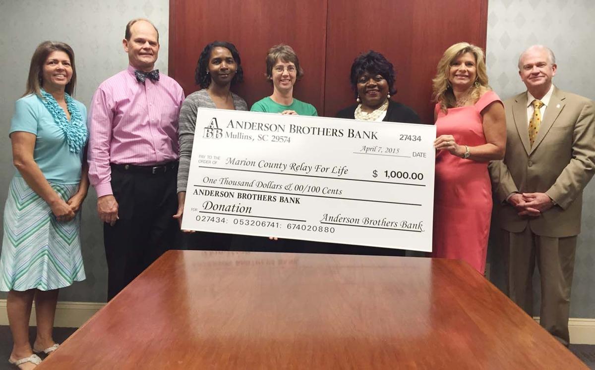 Anderson Brothers Bank donates $1,000 to Marion County Relay for Life