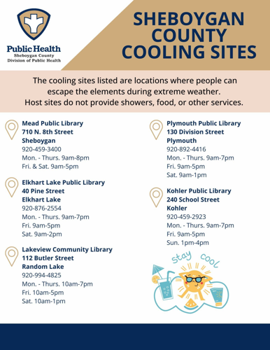 Sheboygan County offering cooling centers | Local News | sheboygansun.com