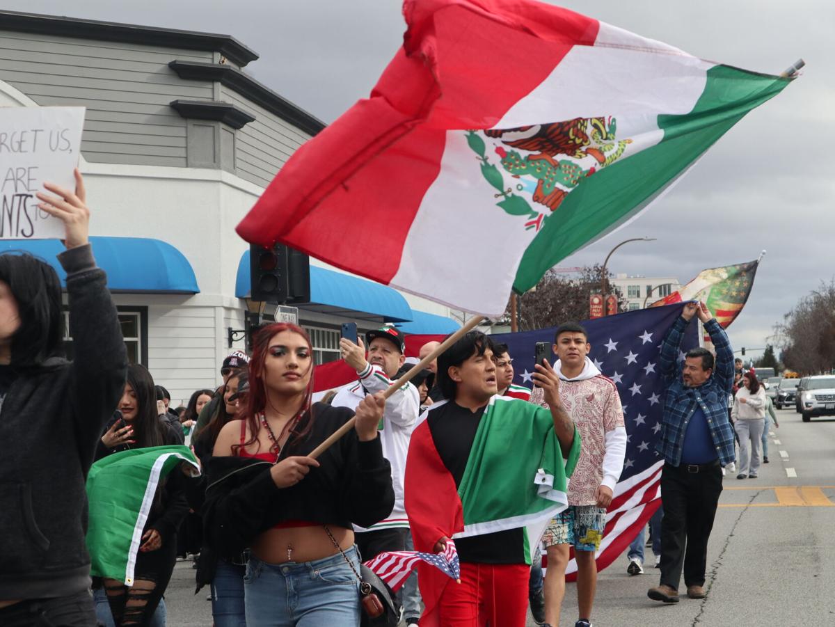 Hundreds gather in protest in Redwood City | Local News ...