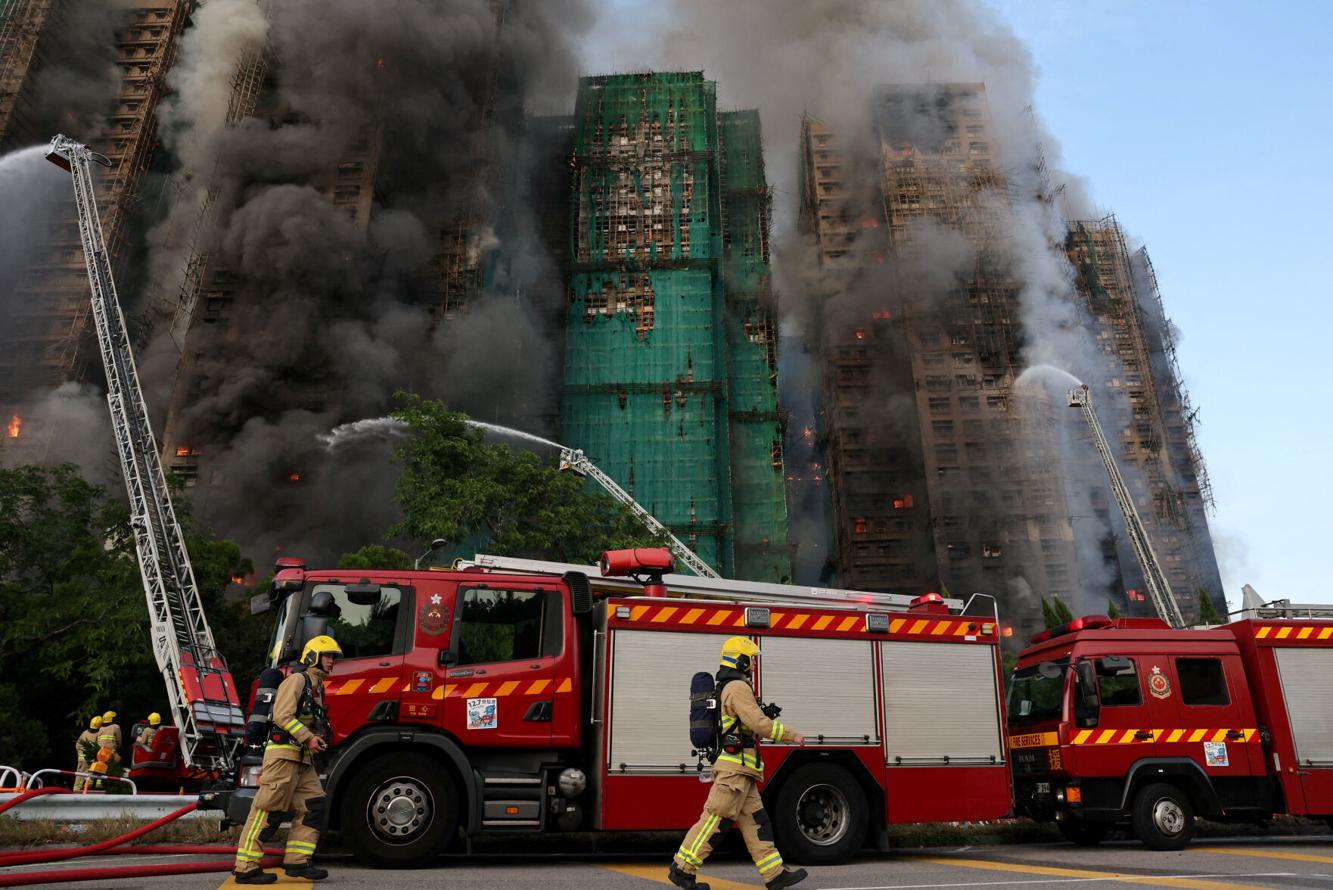 3 arrested in Hong Kong, as a high-rise fire leaves at least 36 dead and 279 reported missing ...