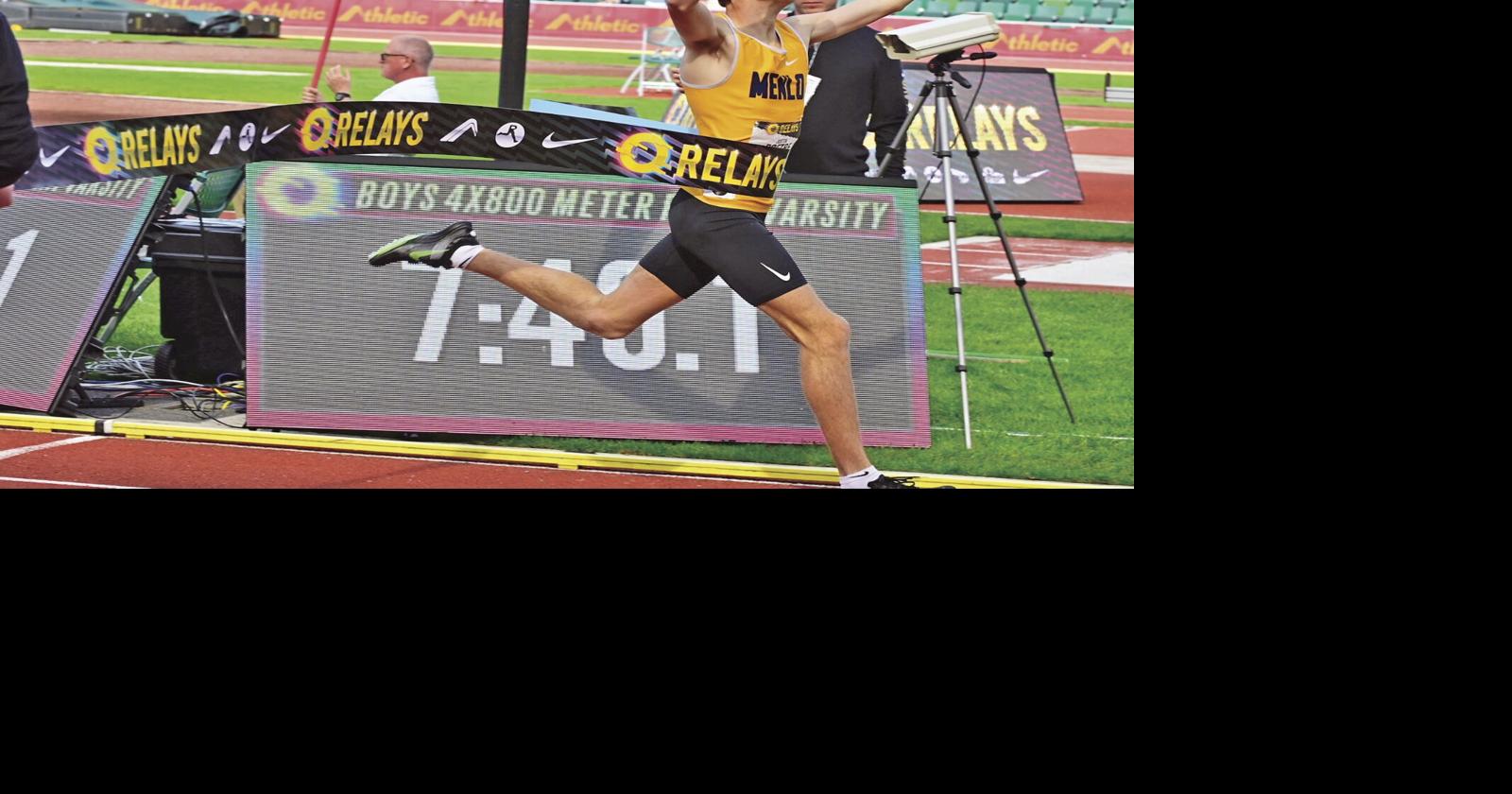 Menlo boys’ relay team sets new 4x800 mark at Oregon Relays | Local ...