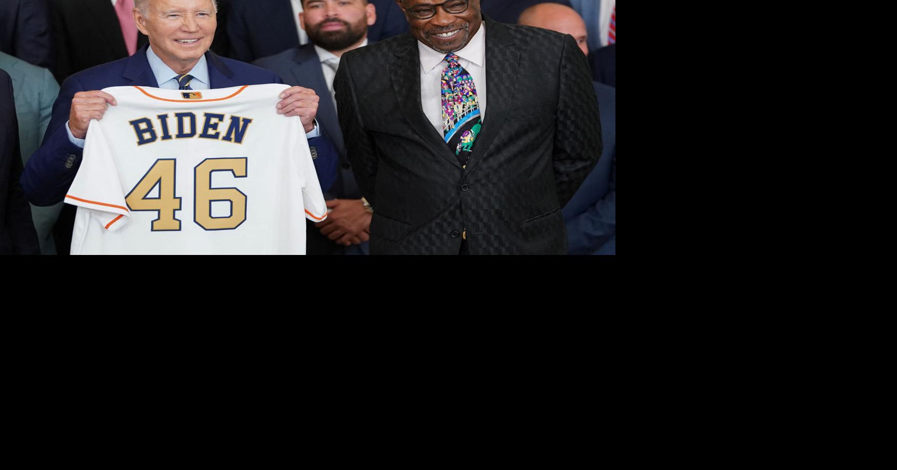 President Biden hosts Astros, says he can relate to Dusty Baker, oldest manager to win World ...