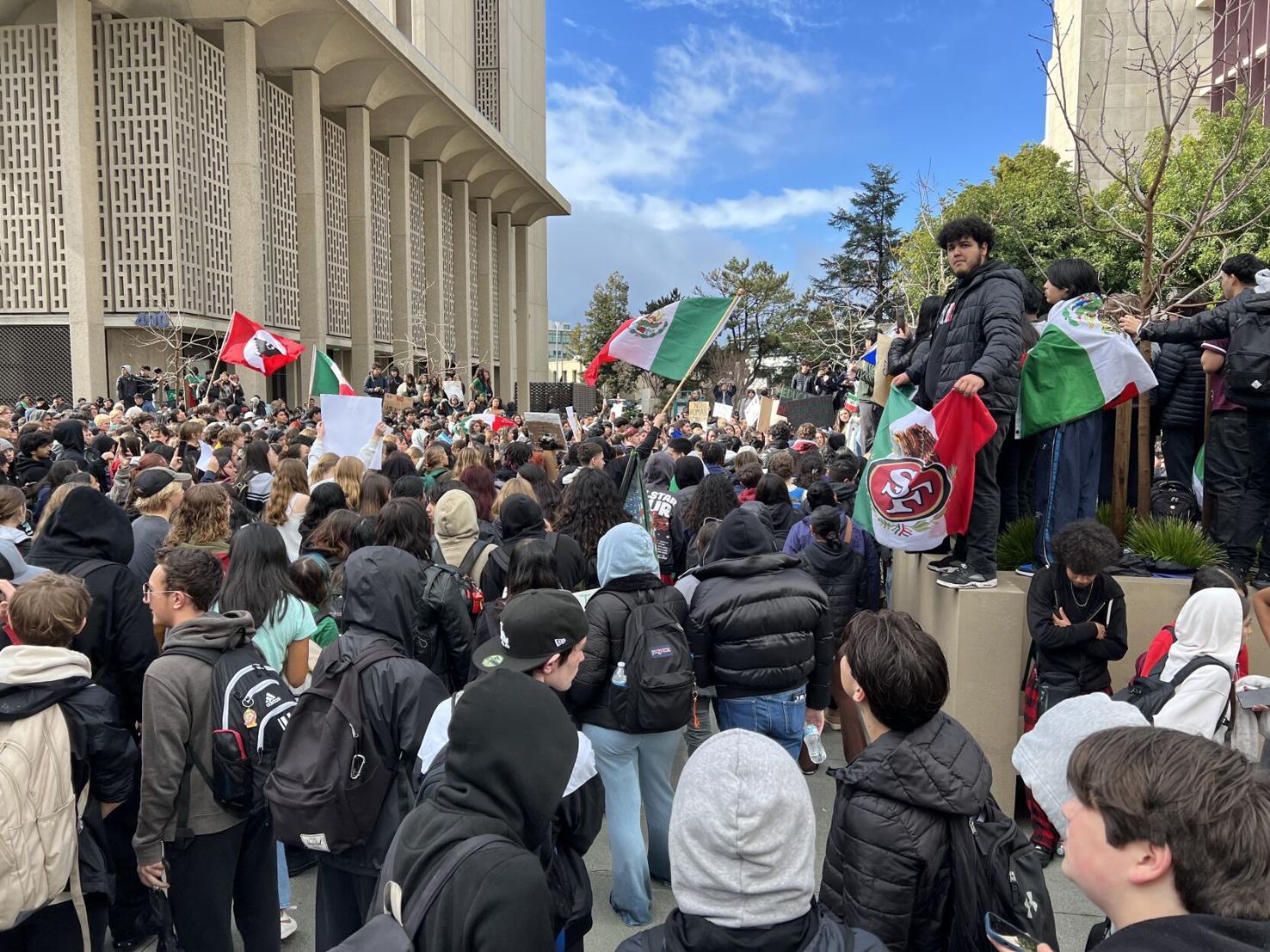 Hundreds gather in protest in Redwood City | Local News ...