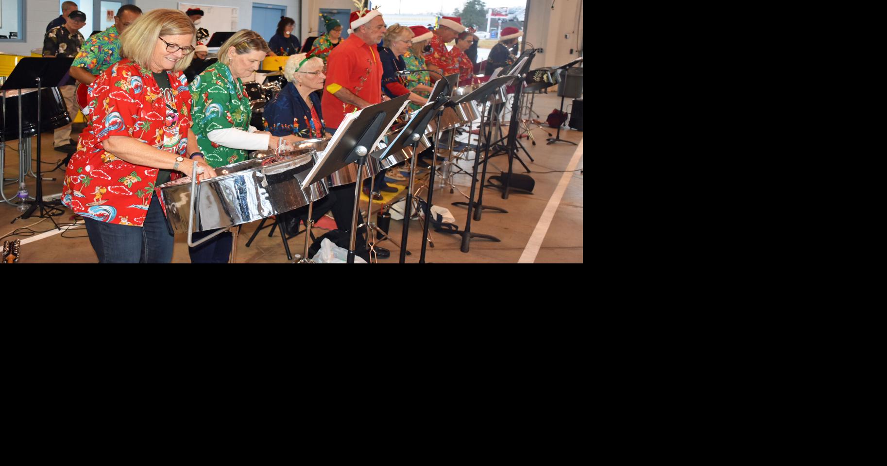 Steel drum bands perform in Scruggs