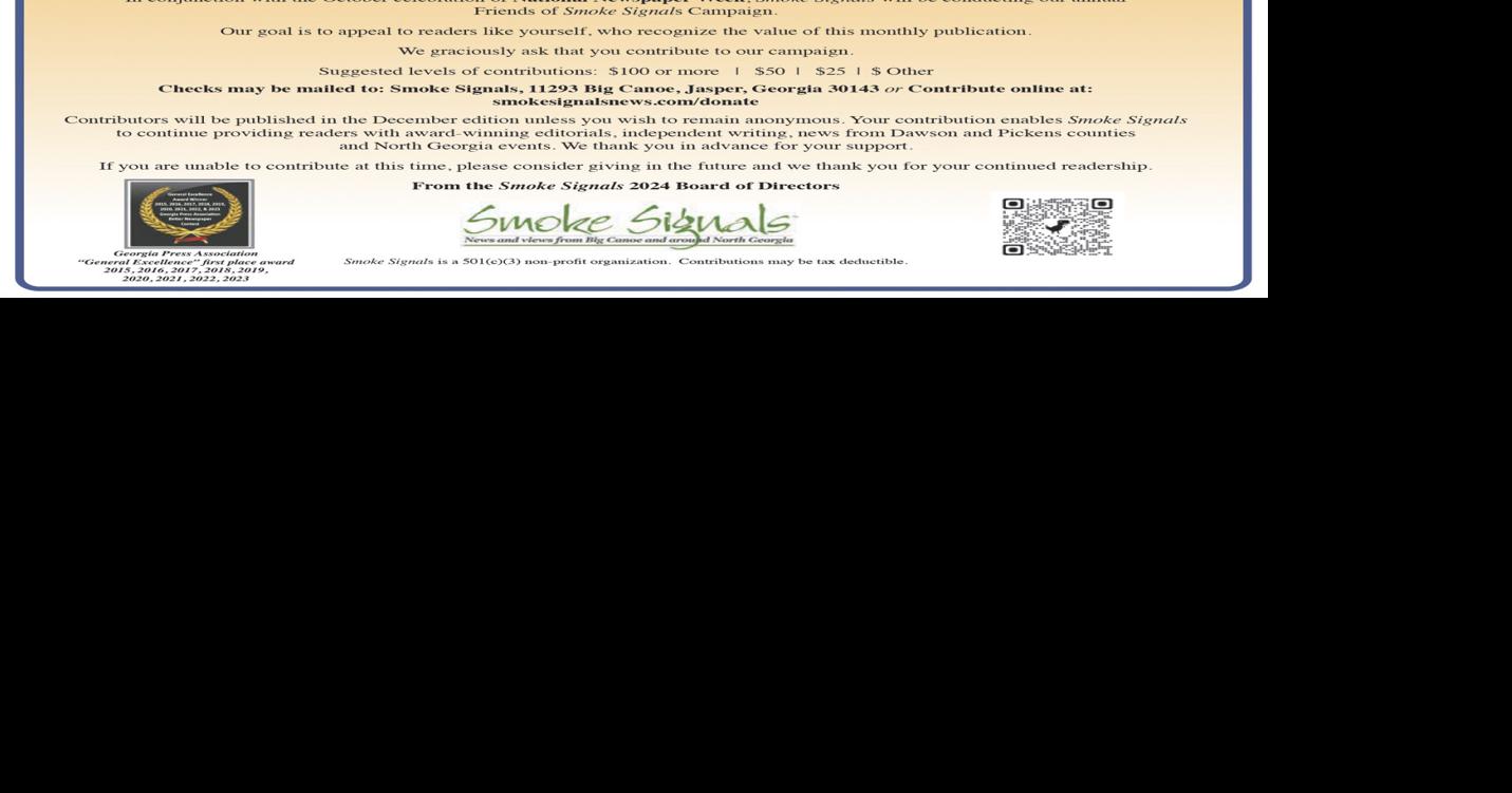 "Friends of Smoke Signals" 2024 Campaign | Big Canoe | smokesignalsnews.com