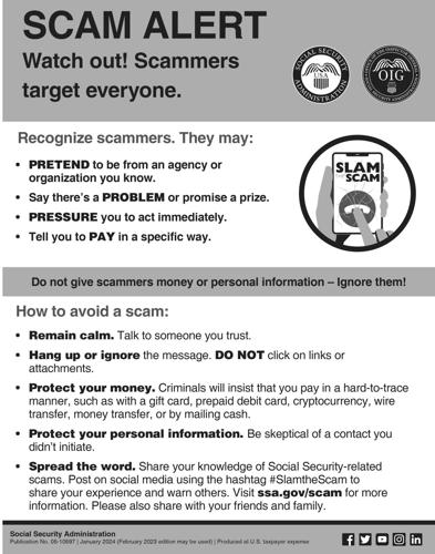 National Slam the Scam Day March 7 | Archive | smokesignalsnews.com