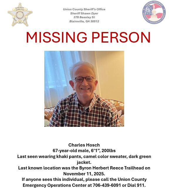 Charles Hosch is missing on the Appalachian Trail near Blairsville ...
