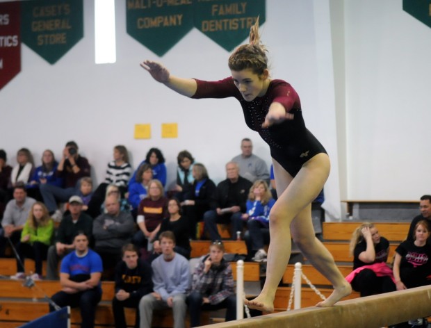 DuPay flies off beam into history, Northfield gymnastics breaks 150 ...