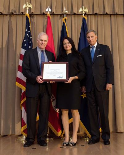 Northfielder receives Presidential Rank Award, sponsors new Navy ship ...