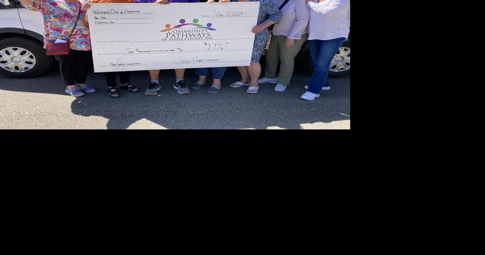 The Woman’s Club of Owatonna presents check to Community Pathways ...