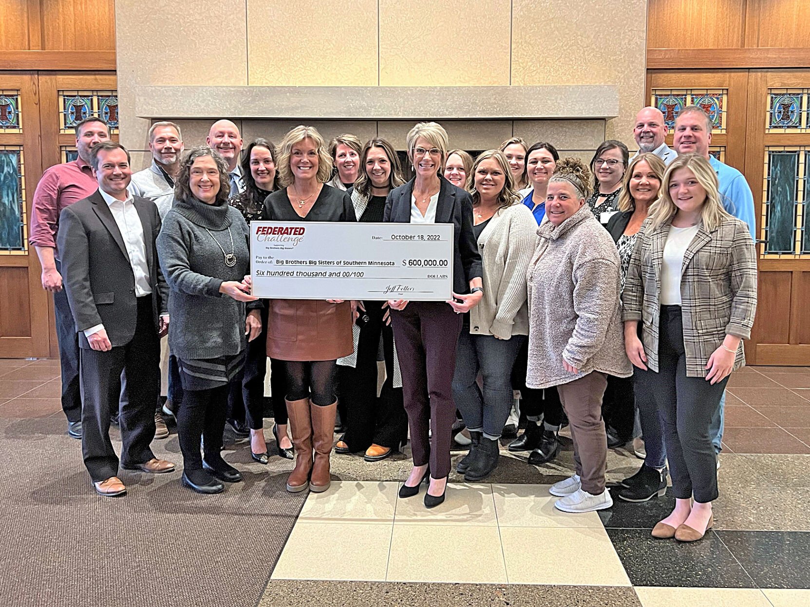 Federated presents $600K to BBBS | Community | southernminn.com