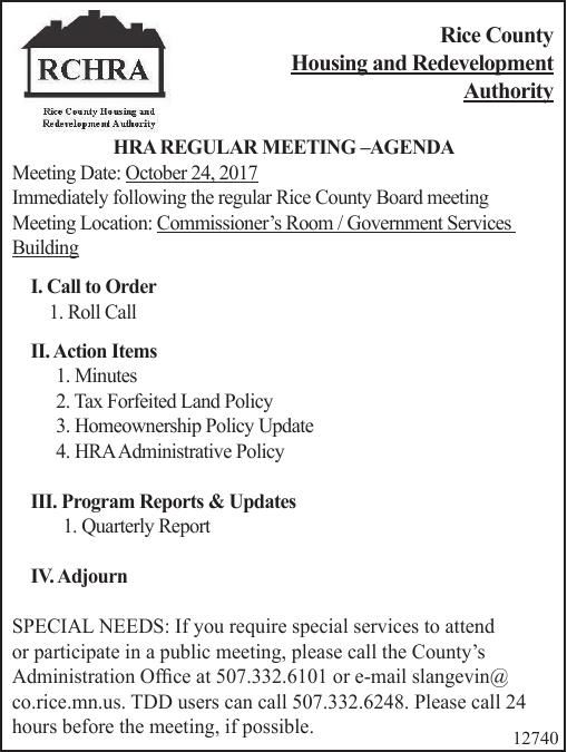 12740 RCHRA | Faribault Daily News | southernminn.com