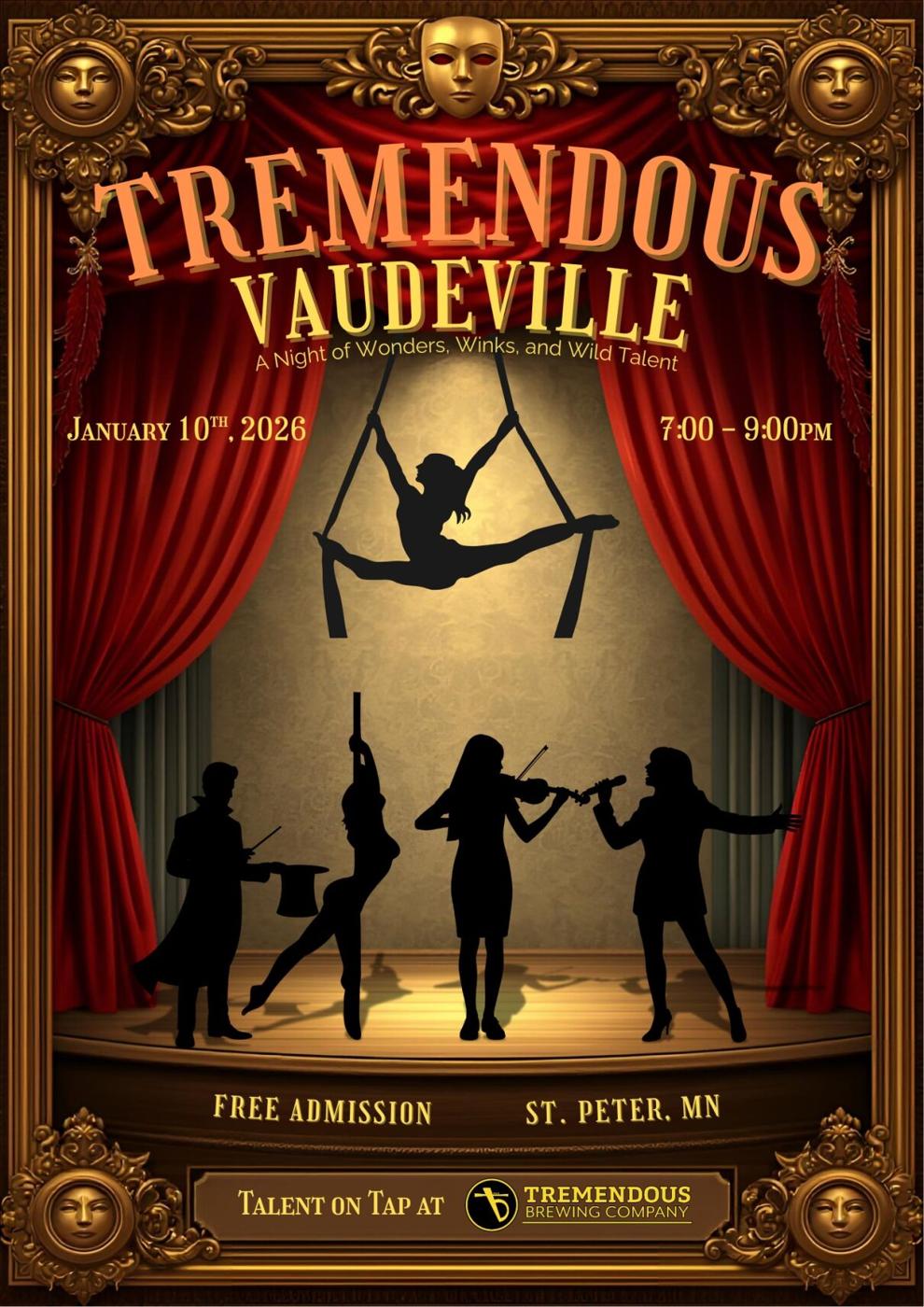 Tremendous Brewing hosting musical, magical, acrobatic vaudeville show ...