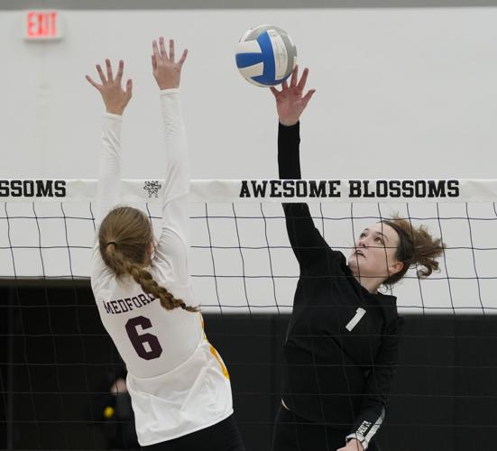 Awesome Blossoms debut new court with Senior Night sweep over Medford ...