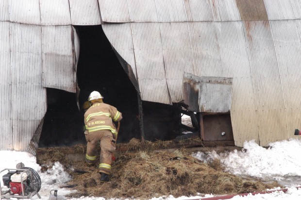 Fire burns a hole through barn in Le Center | Local | southernminn.com