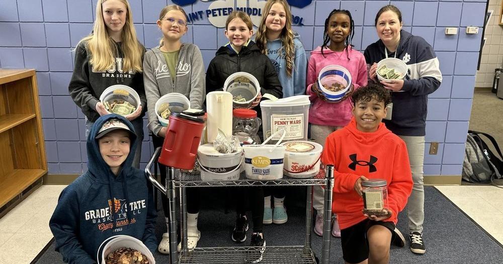 St. Peter Middle School Penny Wars raises over $1,000 for Operation ...