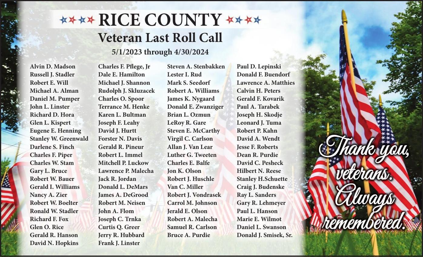 Memorial Day Rice County - Last Roll Call | Community | southernminn.com