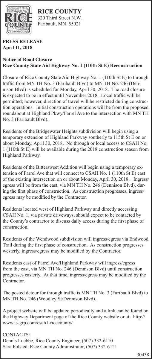 30438 Rice Co Highway | Northfield News | southernminn.com