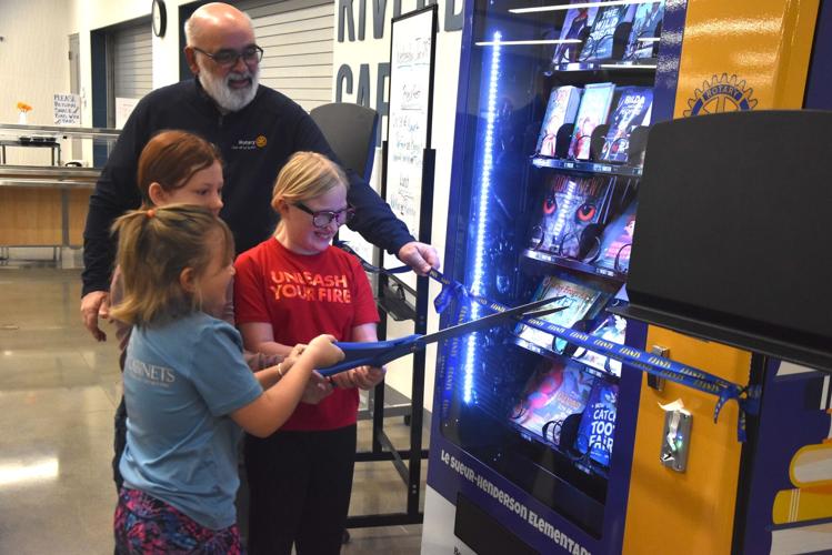 Rotary donates book vending machine to LS-H Elementary | News ...