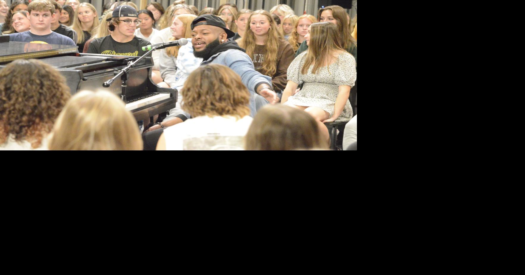 Gospel singer Trey McLaughlin helps St. Peter students find their voice ...