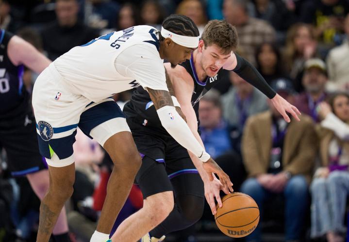 George scores 43 as Jazz rallies to beat Timberwolves 127-122, giving ...