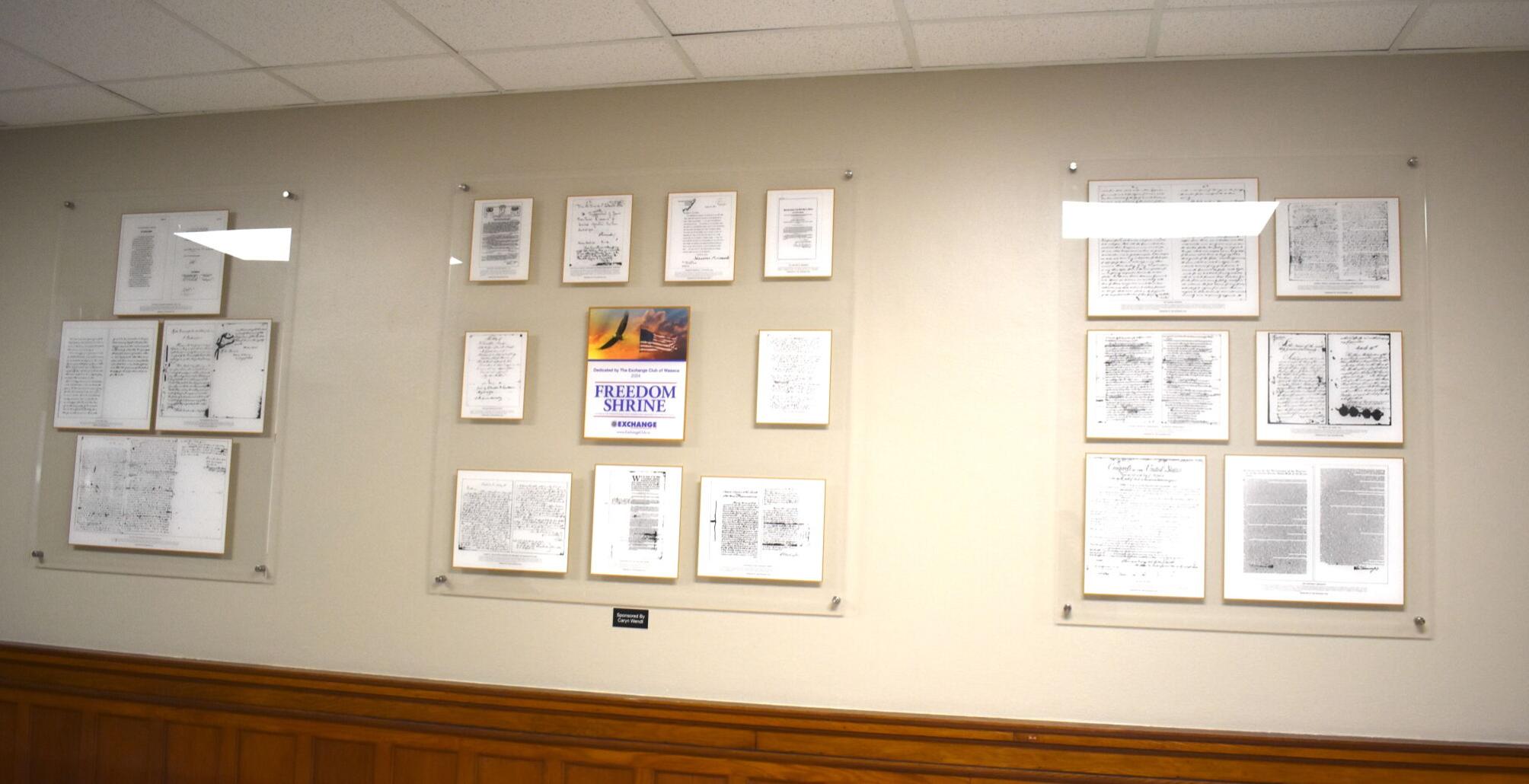 Waseca Exchange Club dedicates courthouse freedom shrine with ceremony ...